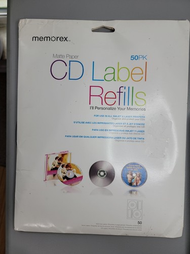 Memorex 3202-0412 White Matte Cd/dvd Label Refills (32020412) (mem ...