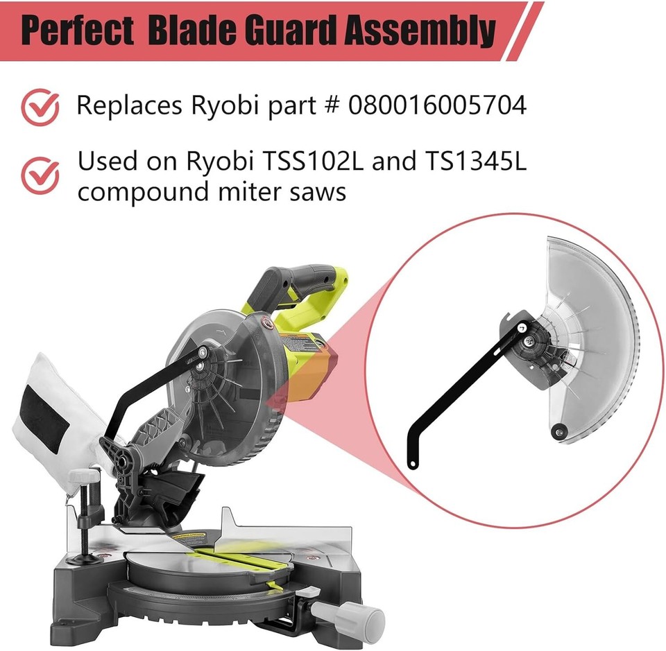 Miter Saw Lower Blade Guard for Ryobi TSS102L/TS1345L | eBay