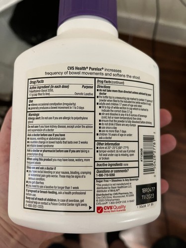 purelax polyethylene glycol 3350 30 once daily doses | eBay