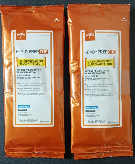 Medline Readyprep CHG 3 Pks/6 Cloths 2 Chlorhexidine Gluconate Cloth ...
