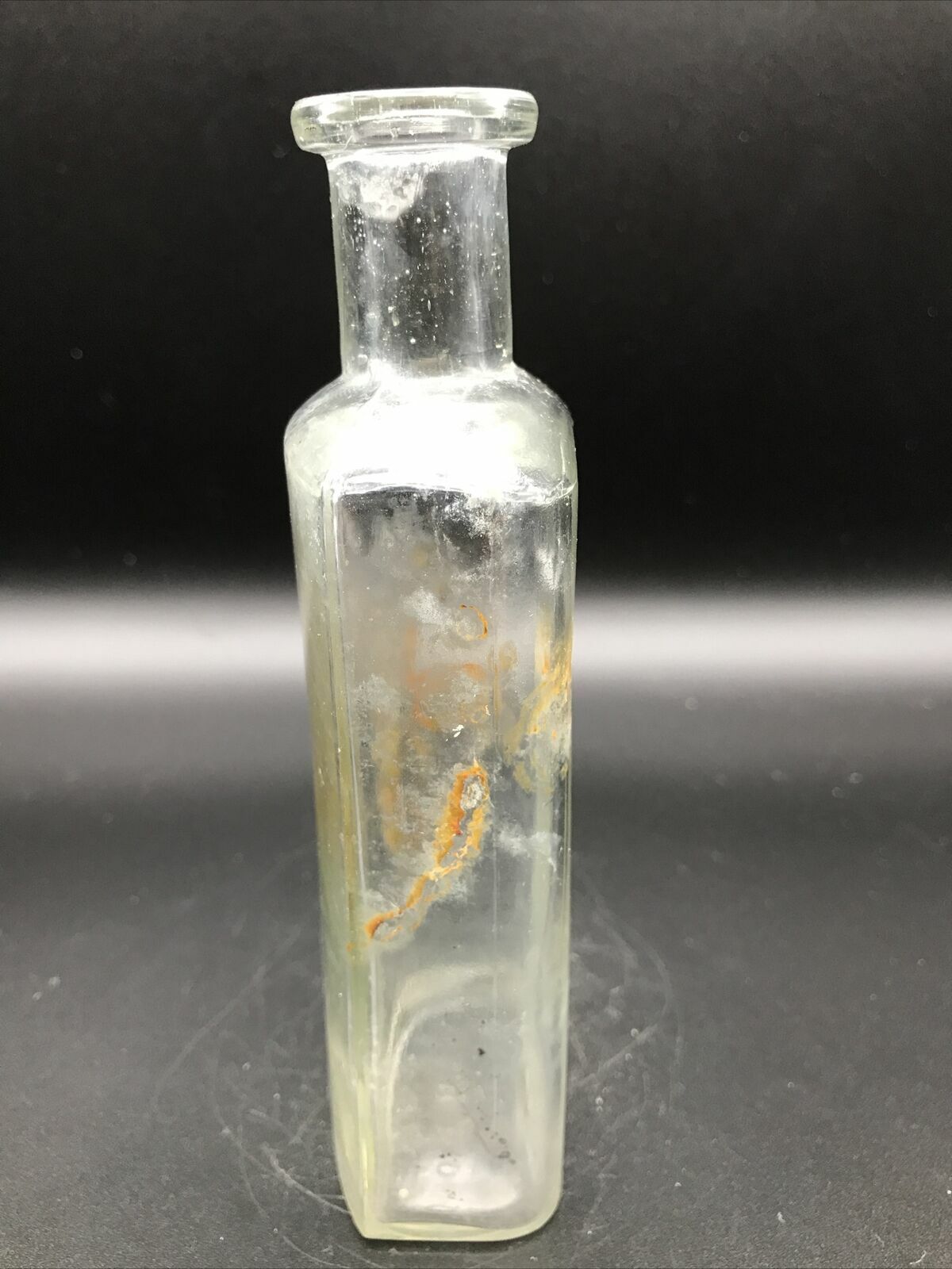 ANTIQUE CLEAR TURPENTINE HARDWARE BOTTLE BIM Applied Wide Lip Cork Top ...