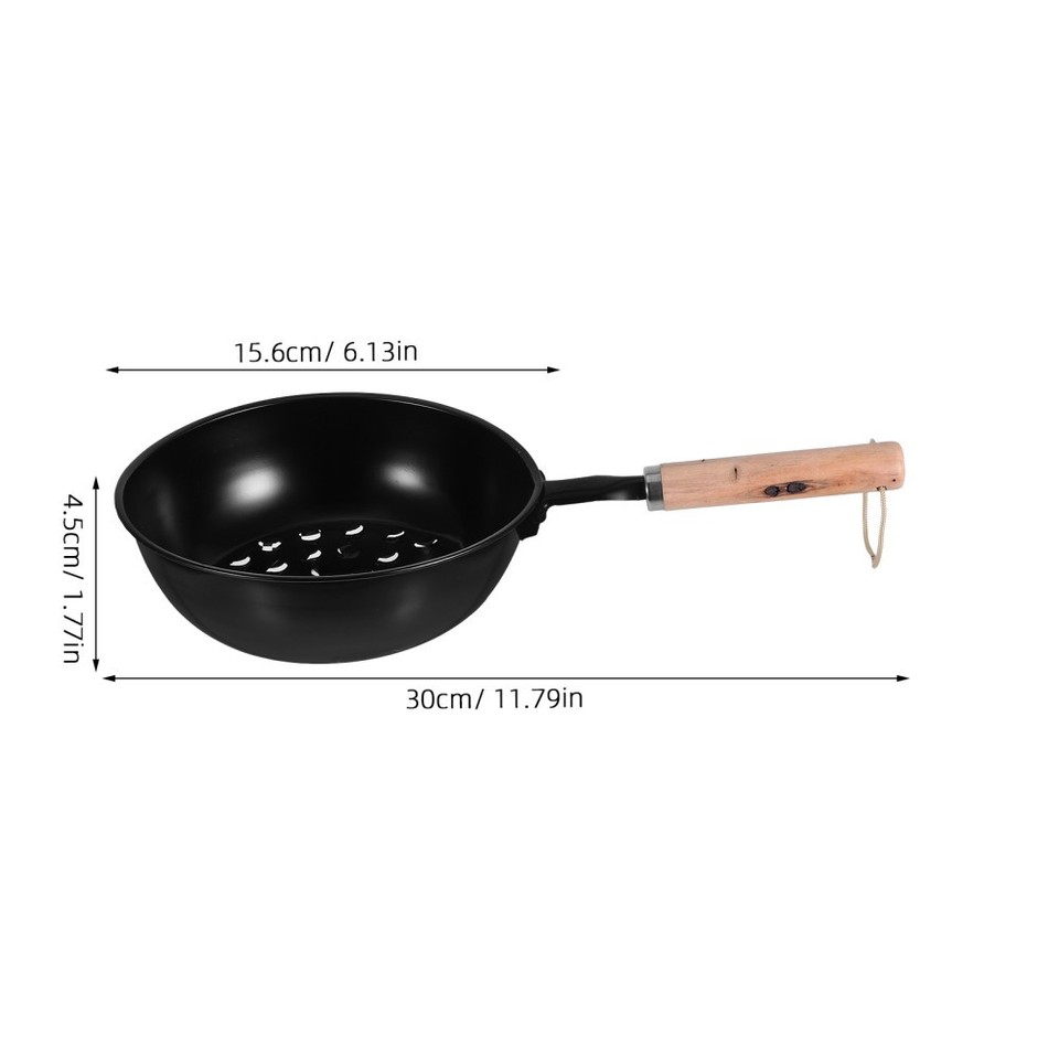 Camping Charcoal Starter Pot Chimney Burner Pan With Wooden Handle ...