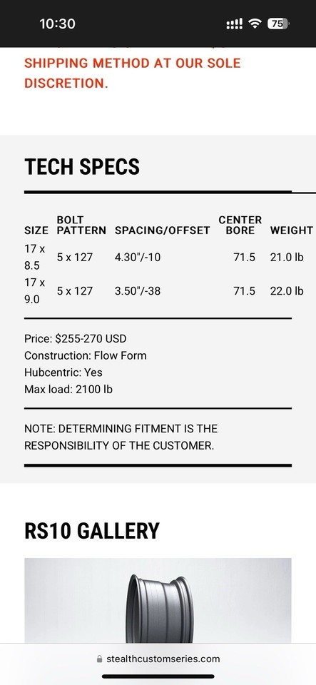 SCS Stealth Custom Series RS10 17x9 -38mm 5x127 Jeep Wrangler 4 Wheels ...