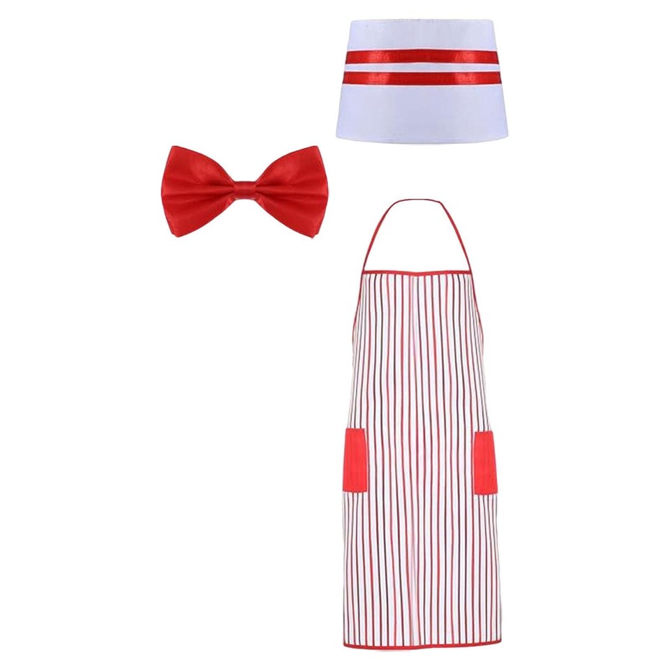 Servant Apron Kitchen Aprons Red White Striped Apron Coffee Shop Apron ...