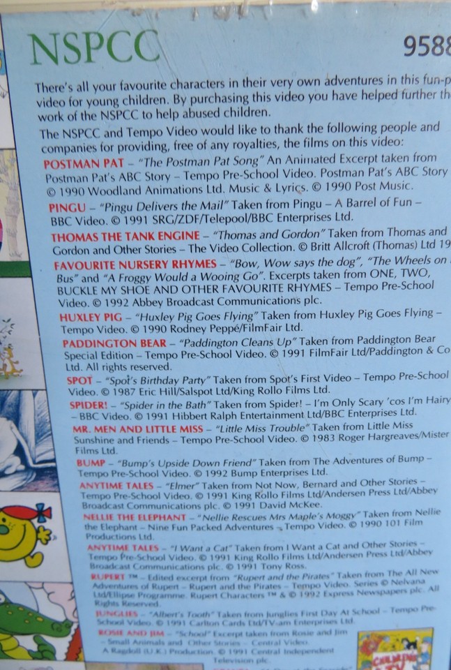 Children's T.V. Favourites Volume 2 NSPCC Vintage VHS Video Tape | eBay UK