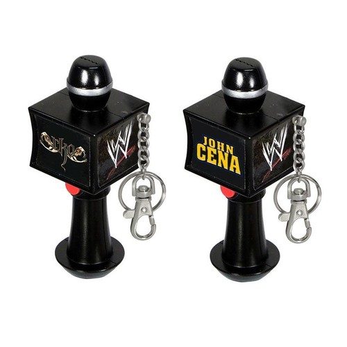 WWE Microphone Keychain 3 Phrases John Cena Randy Orton Sheamus Brodus ...