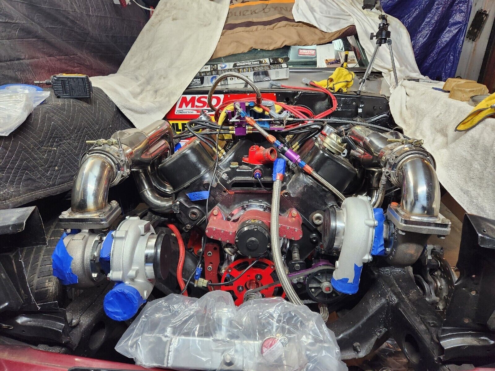 BBC T4 TWIN TURBO KIT FOR GMC GM CHEVY BIG BLOCK 427 454 396 502 572 ...