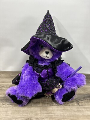 Build A Bear Purple Kooky Spooky Kitty Cat Witch Costume Broom ...