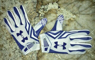 UNDER ARMOUR NFL Swarm White Royal Blue Football Gloves NEW Mens 3XL | eBay