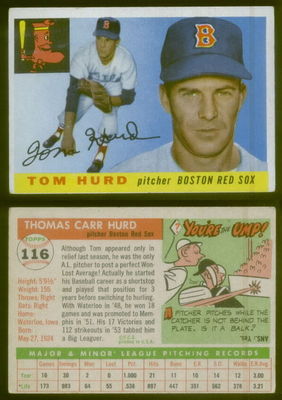 (28286) 1955 Topps 116 Tom Hurd Red Sox-VGX | eBay