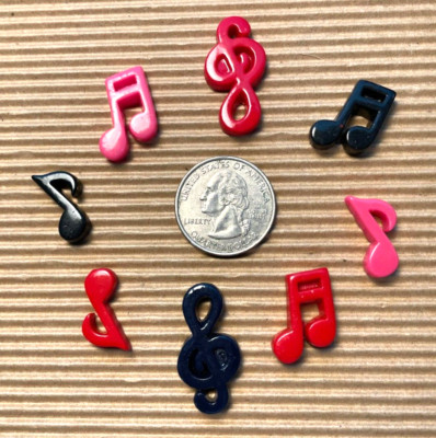 18pc x Assorted Resin Music Note Flatback Embellishment/Love/Kids/Song ...