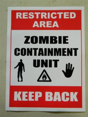 HALLOWEEN HORROR Movie PROP ZOMBIER CONTAINMENT UNIT STICKER/DECAL | eBay