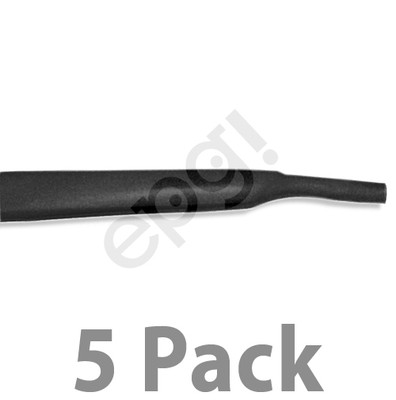 5 PACK Heat Shrink BLACK Adhesive Lined DualWall 3:1 4FT 1/8" #CBDWT3X1 ...