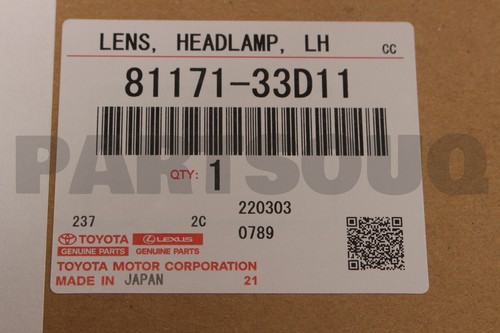 8117133D11 Genuine Toyota LENS HEADLAMP LH 81171-33D11 | eBay
