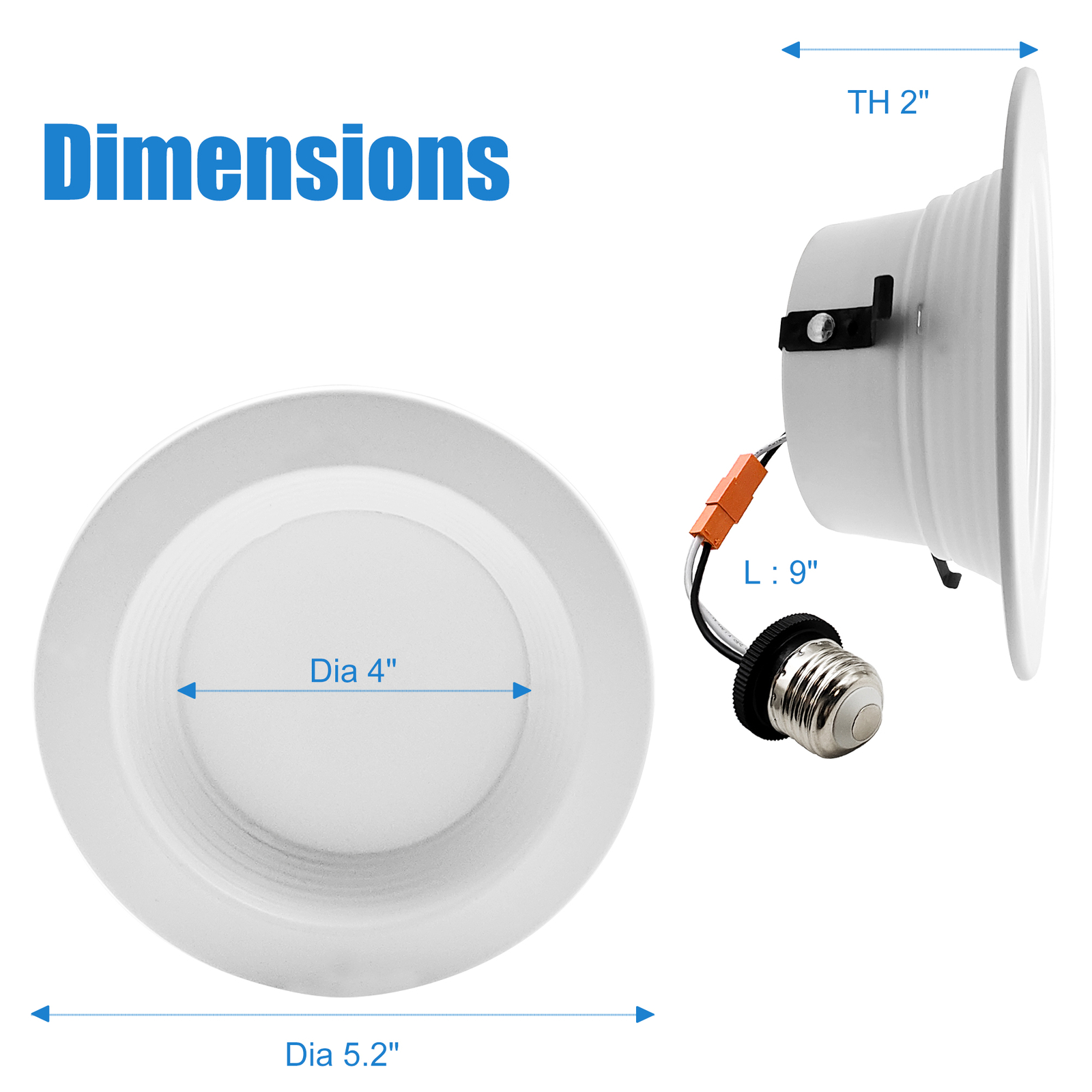 6/12 Pack 4'' Inch LED Can Light Housing 3000K Construction Recessed ...
