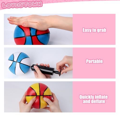 6PCS Mini Basketballs, 5 Inches Inflatable Basketball Colored Rubber | eBay