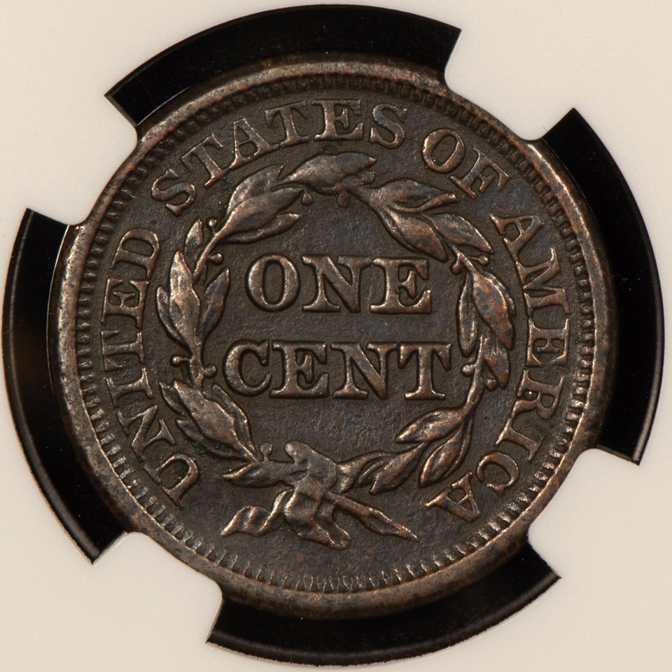 1844/81 1c Braided Hair Large Cent - Inverted 184 - N-2 - NGC XF ...
