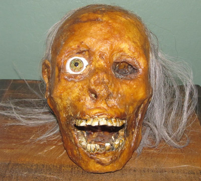 REALISTIC HORROR MUMMIFIED HALLOWEEN PROP SIDESHOW GAFF ROT SKULL SCARY ...