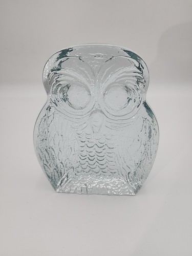 Vintage MCM Blenko Art Glass Owl Shape Bookend Paperweight 7" tall | eBay