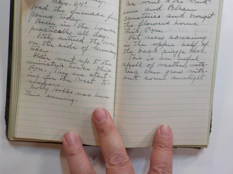 WW2 Diary 1940 Germans War Europe Pelham New Hampshire Handwritten Book ...