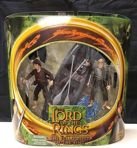 2001 Toy Biz LOTR Frodo and Samwise Gamgee with Elven Boat Accessory ...