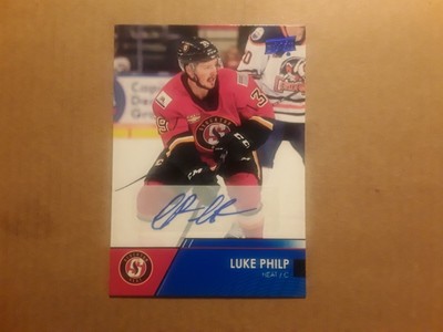 2021-22 UPPER DECK AHL HOCKEY LUKE PHILP BLUE FOIL BASE AUTO ...