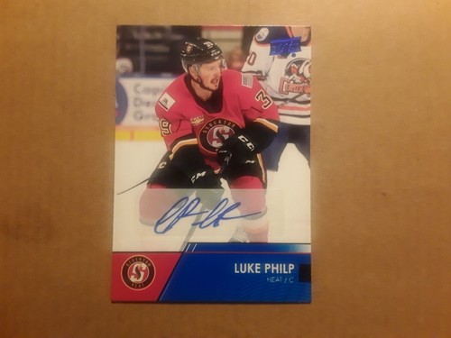 2021-22 UPPER DECK AHL HOCKEY LUKE PHILP BLUE FOIL BASE AUTO ...