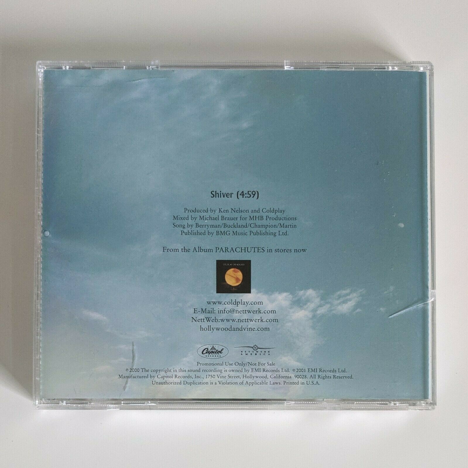Coldplay ‎– Shiver US Cd Single 2000 Promo Parachutes X&Y Trouble | eBay