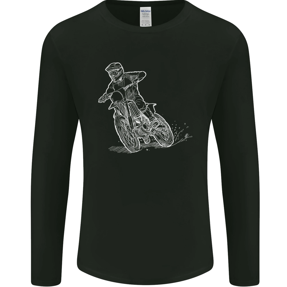 Motocross Bike Line Drawing Dirt bike MotoX Mens Long Sleeve T-Shirt | eBay