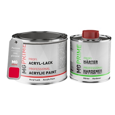 Pantone 199C Red Acryl Lack glänzend 0,75 Liter 750 ml Dose inkl ...