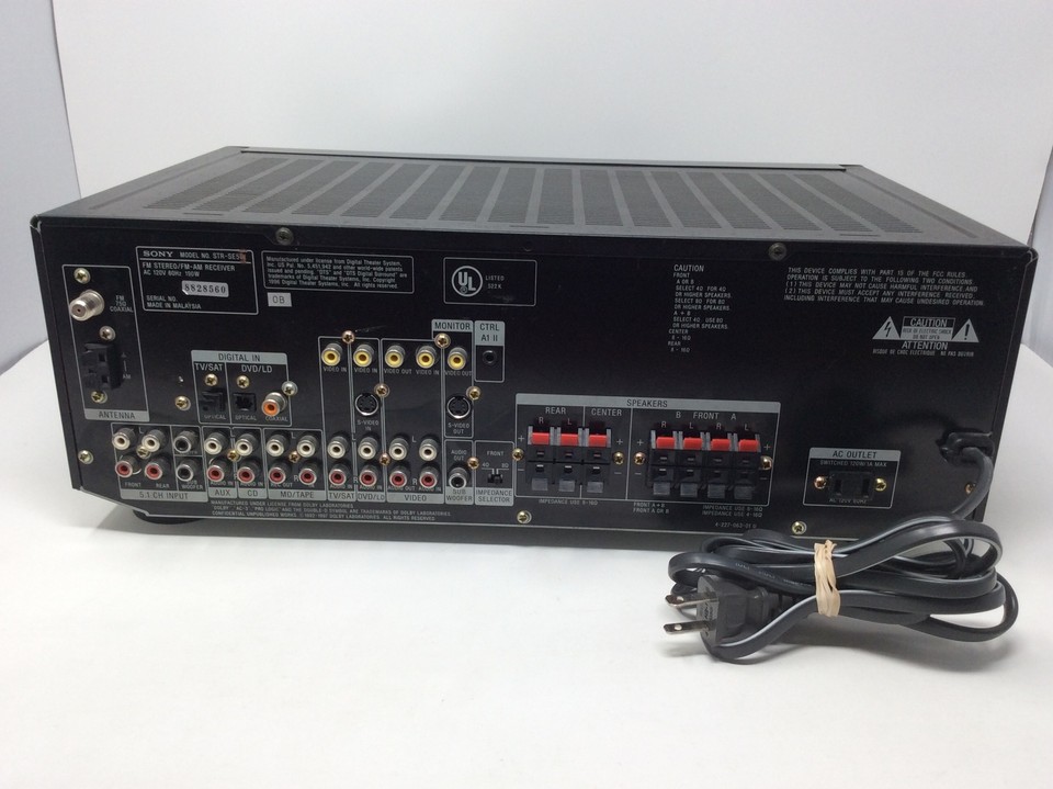 Sony AV Receiver Amplifier Tuner Stereo Surround STR-SE501 WORKS TESTED ...
