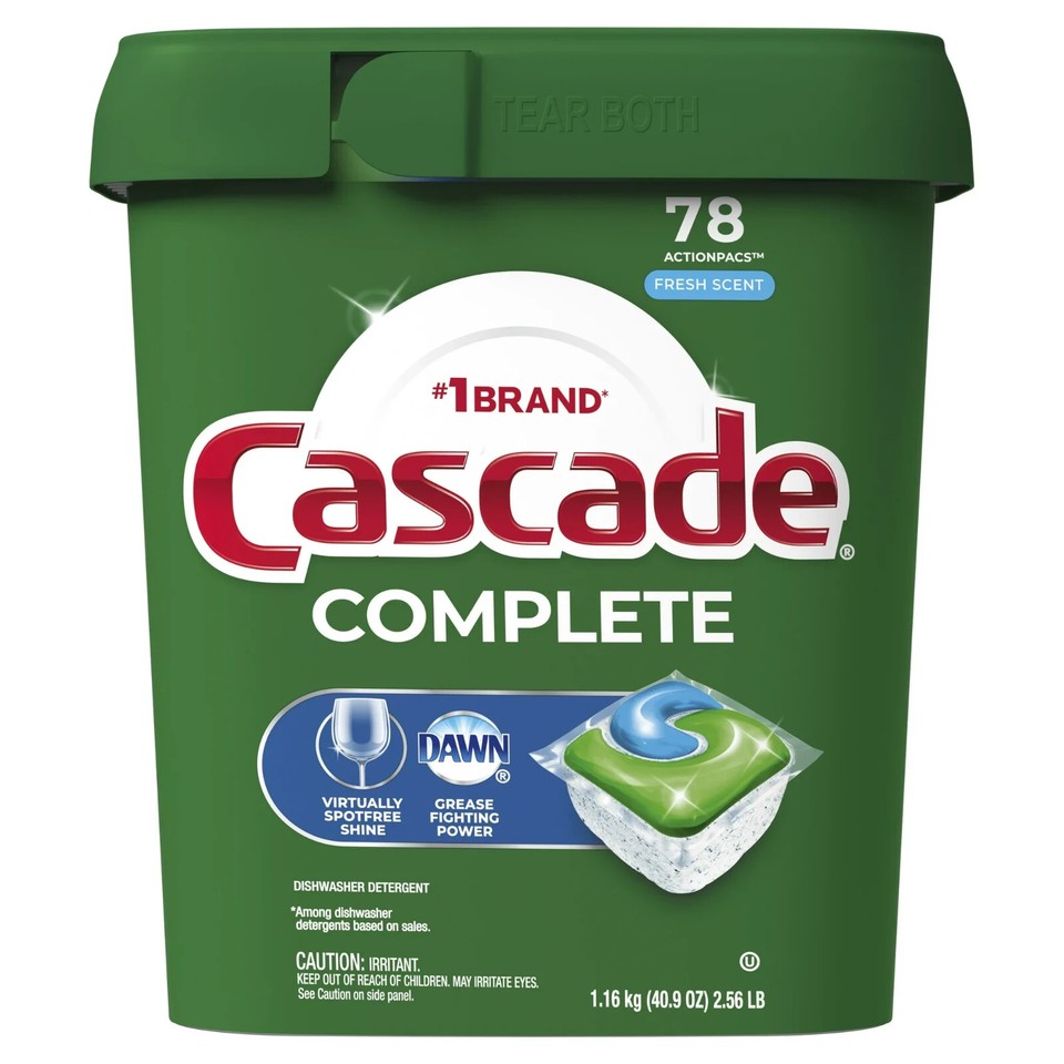 Cascade Complete Dishwasher-Pods ActionPacs Detergent Tabs Fresh Scent ...