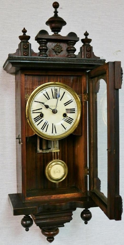 Antique Junghans 8 Day Musical Strike Carved Oak Architectural Vienna ...