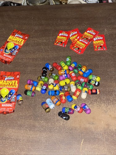 Lot Of 43 Marvel Mighty Beanz with 7 Checklists and 2 Wrappers | eBay