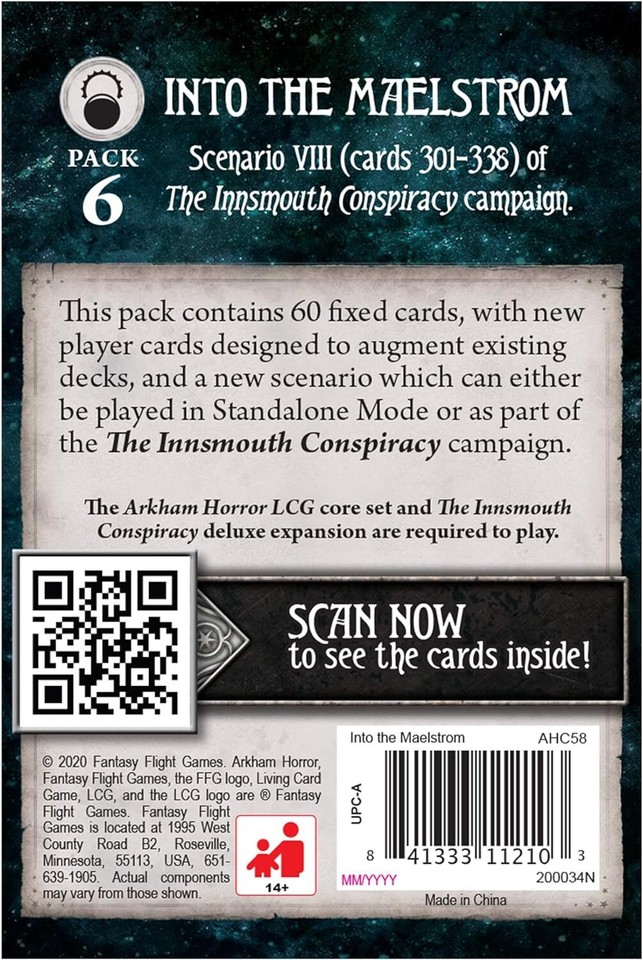 Fantasy Flight Games Arkham Horror The Card Game Mythos Pack - 6.6 ...