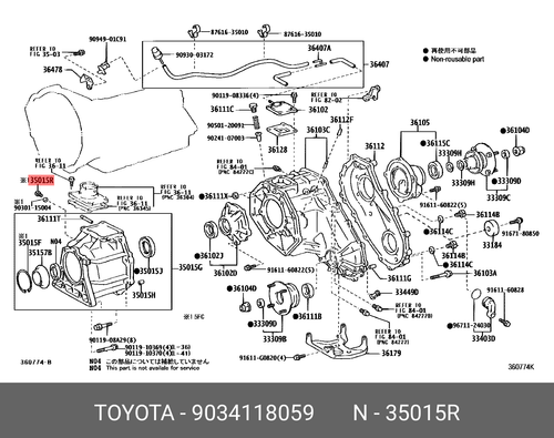Genuine OE plug, automatic transmission case, 9034118059 for TOYOTA ...