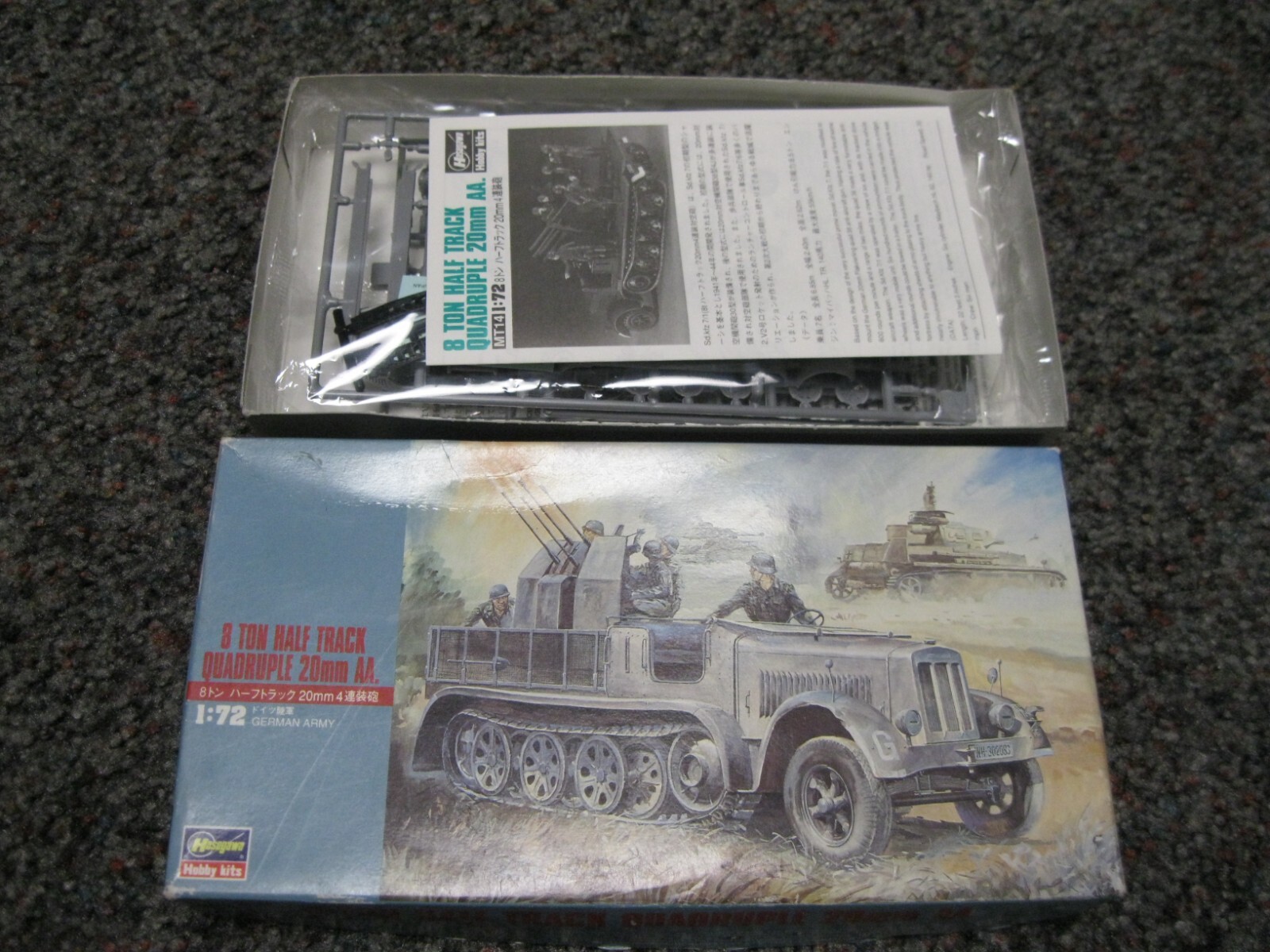 HASEGAWA 8 ton half track MODEL KIT 1:72 SCALE OPEN SEALED INSIDE #MT14 ...