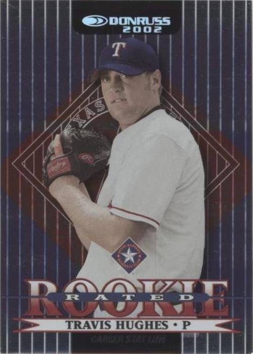 2002 Donruss - Rated Rookie Travis Hughes #185 Career Stat Line /174 ...