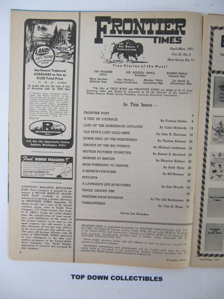 Frontier Times Magazine May 1971 Ghosts Of The Rio Puerco | eBay