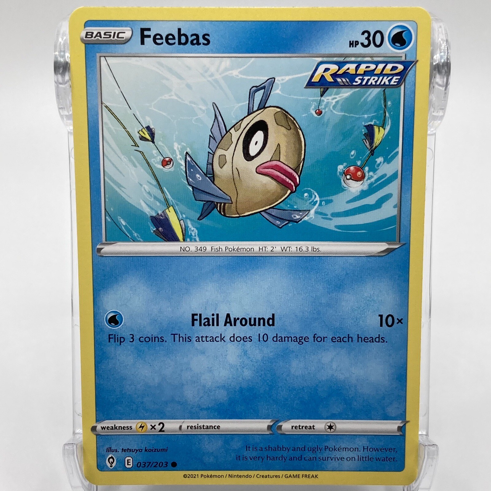 Feebas Non-Holographic Common 037/203 Pokémon TCG Evolving Skies NM/M ...