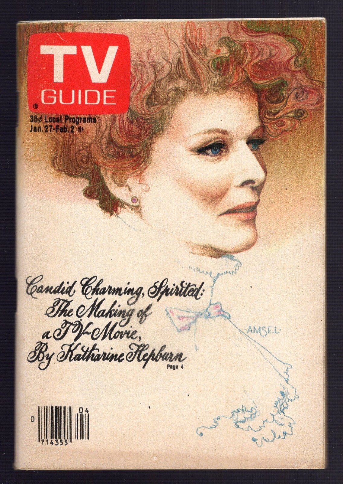 1979 ALBANY,NEW YORK TV GUIDE/KATHARINE HEPBURN by RICHARD AMSEL/Harry ...