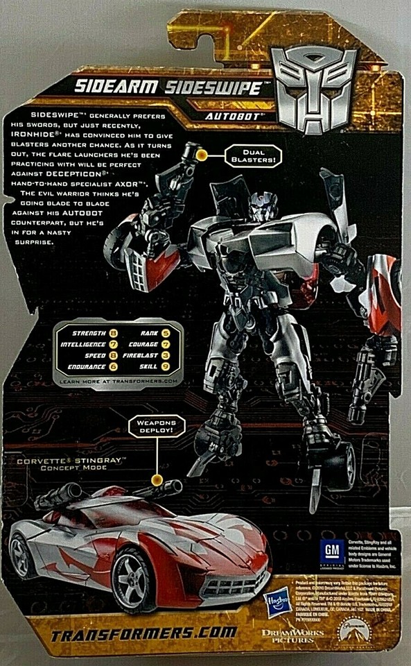 MISP HASBRO Transformers SIDEARM SIDESWIPE Autobot Weapon Deluxe Class Vehicle | eBay