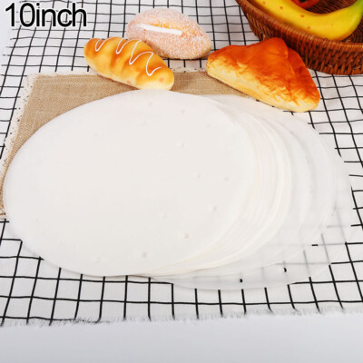 50 Pcs Disposable Perforated Parchment Round Bamboo Steamer Paper Liner ...