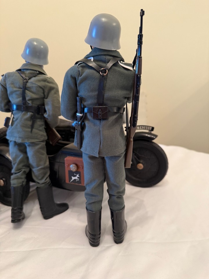 Vintage Action Man German Officer SS & stormtrooper x2, Motorcycle ...
