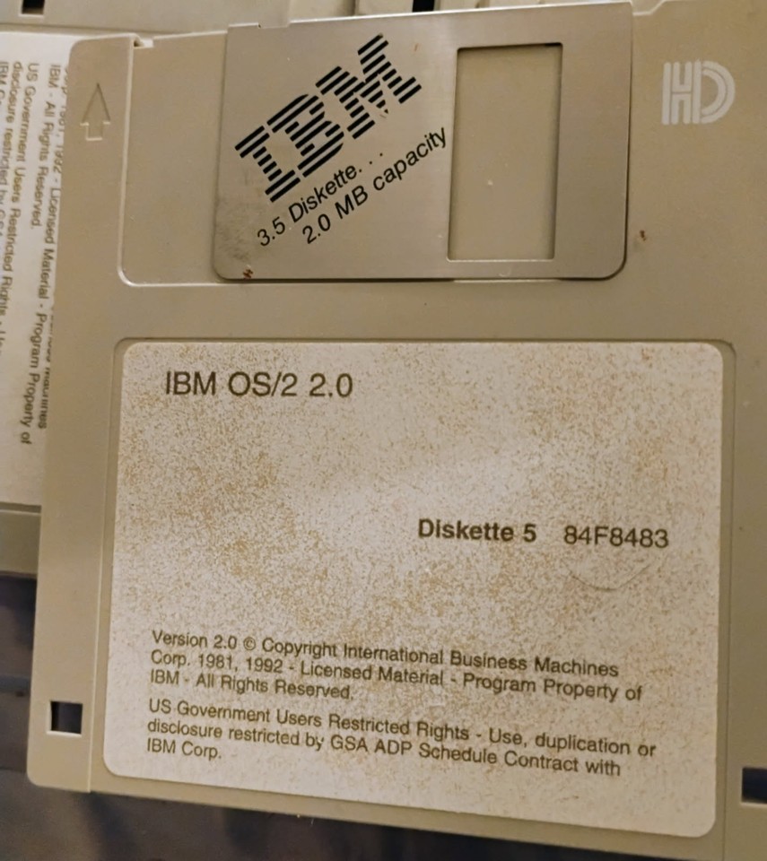 IBM OS/2 2.0 disk set (21 2.0 MB 3.5" Floppy Diskettes) Vintage | eBay
