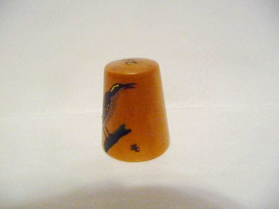 THIMBLE HANDPAINTED NATIVE? WOOD CARRADUS "AZ" STATE BIRD & FLOWER | eBay