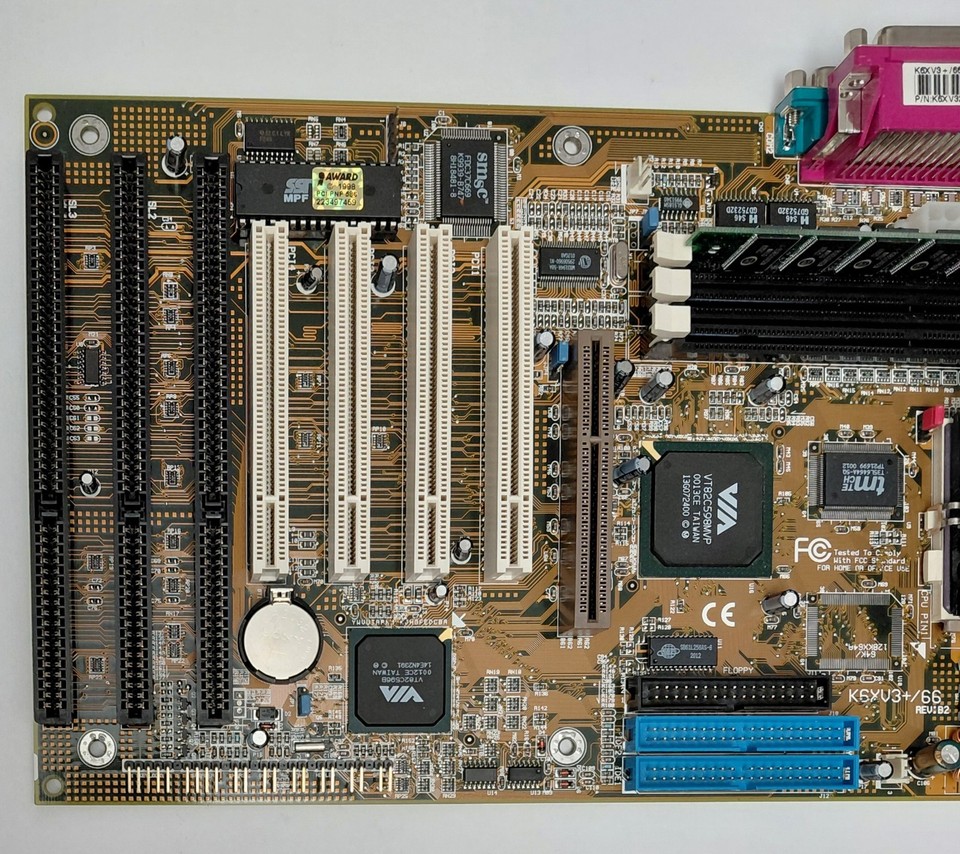 DFI K6XV3+/66 Super Sockel 7 ISA AGP retro Mainboard + AMD K6-2 400MHz ...