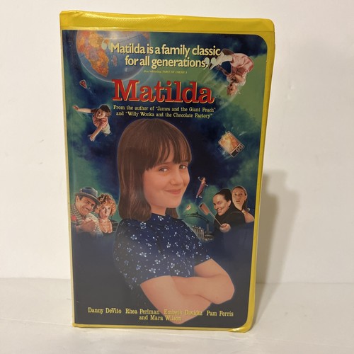 VINTAGE COLUMBIA "Matilda" (VHS, 1996) YELLOW Clam Shell Case Closed ...