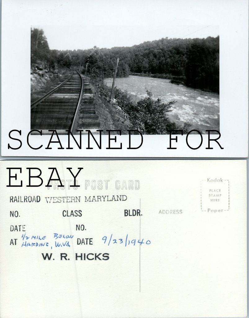 Sep 1940 Harding West Virginia Western Maryland VINTAGE RAILROAD PHOTO ...