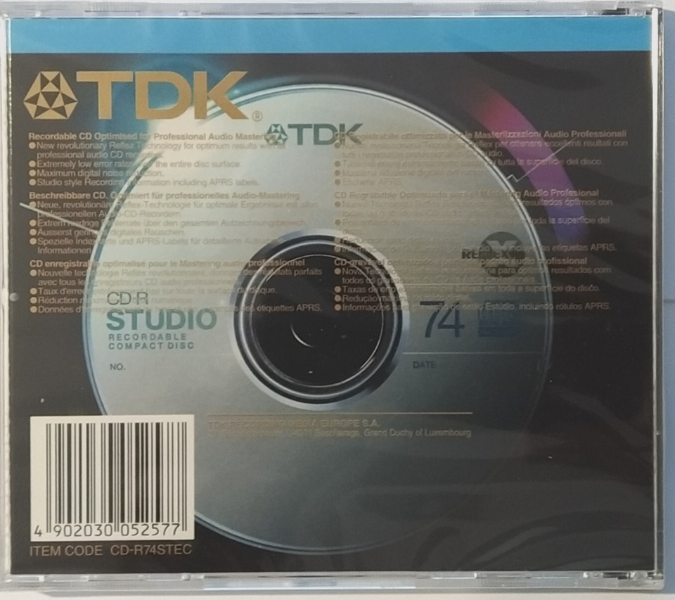 TDK CD-R74STEC Professional Studio Digital Audio Music CD-R Recordable ...